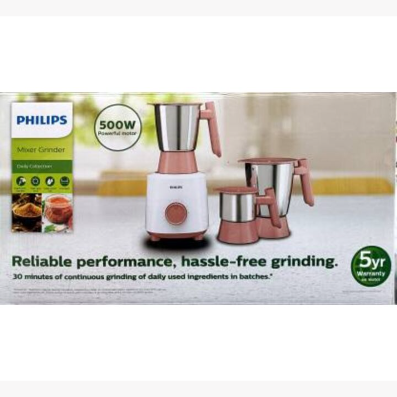 Philips 500 Mixer Grinder (3 Jars White/Blue) - Beautiful Store