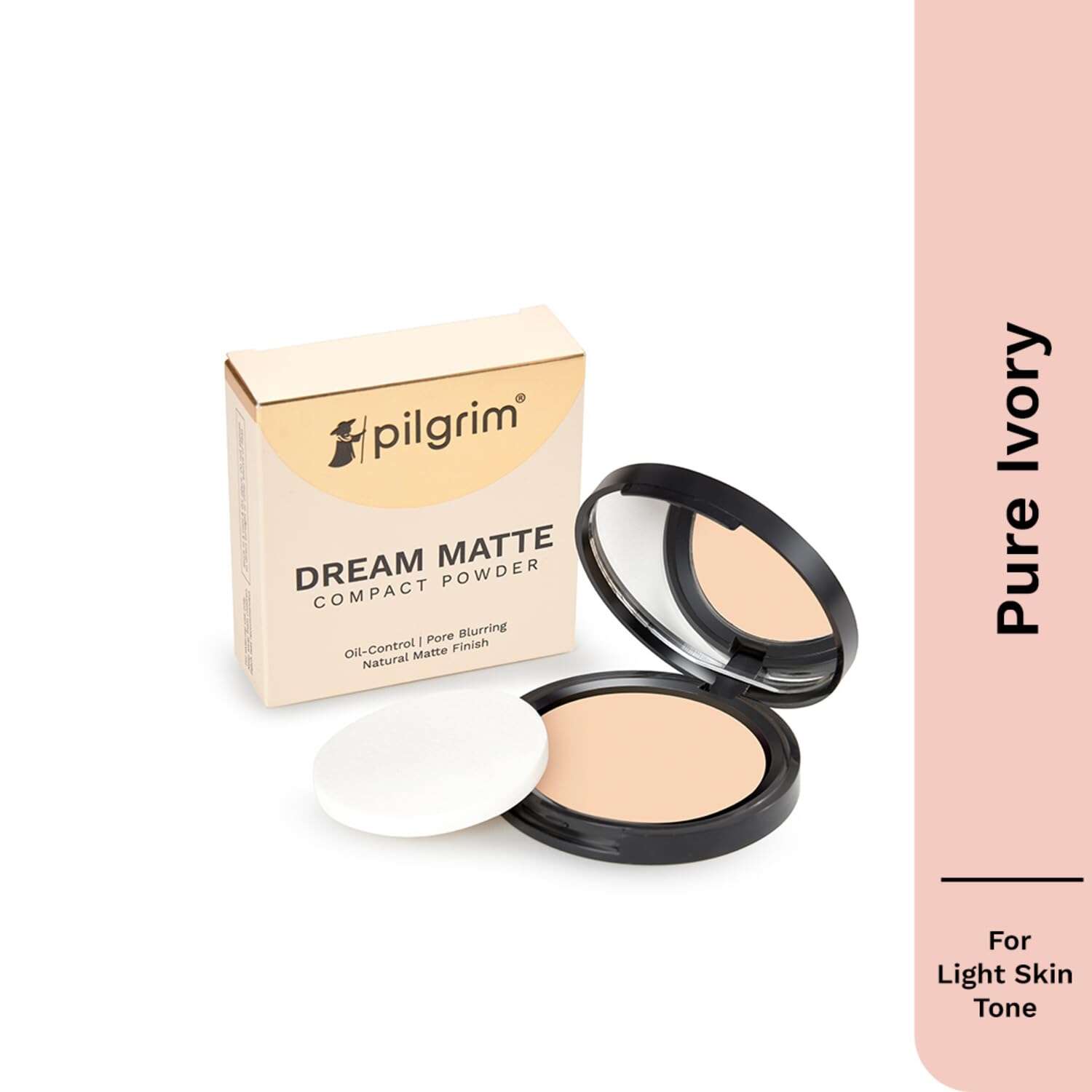 Pilgrim Pure Ivory Matte Finish Compact Powder Absorbs Oil, Conceals ...